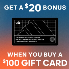 adidas 美国官网：订单满额$100赠送$20礼卡 - 海淘优惠 - 55海淘