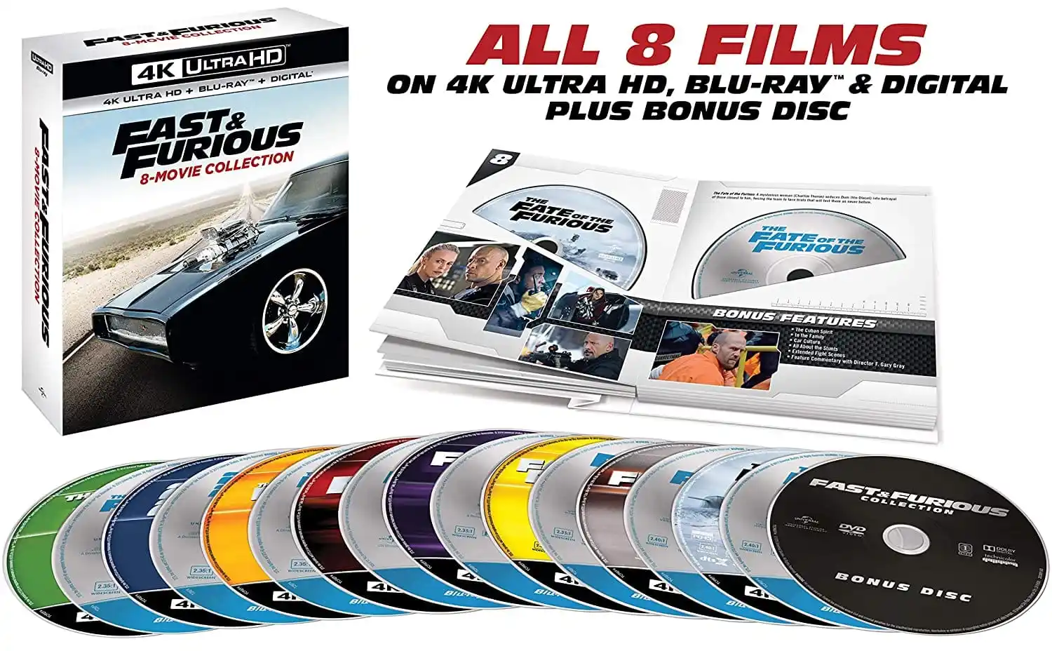 Fast & Furious 8-Movie Collection (4K Ultra HD + Blu-ray + Digital ...